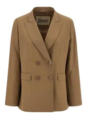 Herno Micro Sequin Double-breasted Blazer - Brown