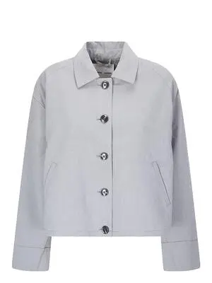 SAMSOE SAMSOE Long Sleeve Button Front Casual Jacket - Gray