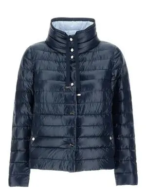 Herno Reversible Quilted Down Jacket With Stand-up Collar - Blue