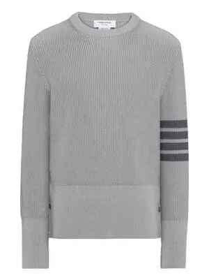Thom Browne 4-bar Knitted Jumper - Light Gray