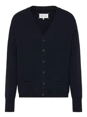 MAISON MARGIELA Maison Margiela Cashmere V-Neck Cardigan Dark Blue