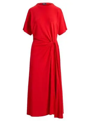 Polo Ralph Lauren Twist Detail Midi Dress - Red