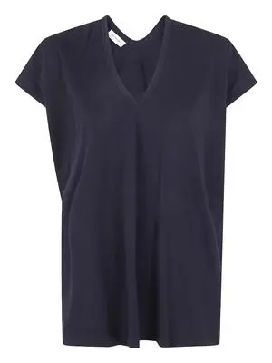Dries Van Noten V-neck Cap Sleeve T-shirt - Black