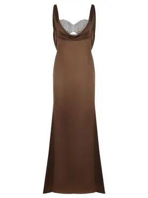 GIUSEPPE DI MORABITO Giuseppe Di Morabito Draped Sequined Bralette Maxi Dress