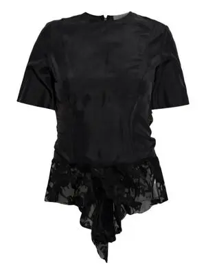 Alexander McQueen Alexander McQueen Asymmetrical Peplum T-Shirt Black