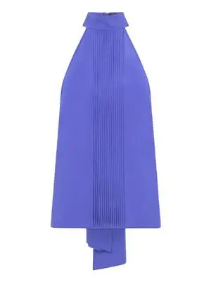 TOM FORD Sleeveless Pleated Halter Top - Total Eclipse