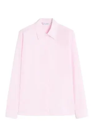 Max Mara Maroso Long-sleeve Logo Appliqué Shirt - Pink