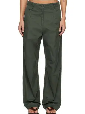 Dries Van Noten Straight Leg Trousers - Green