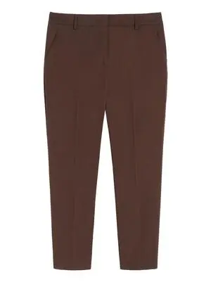 Max Mara Cropped Cigarette Trousers - Chocolate-colored