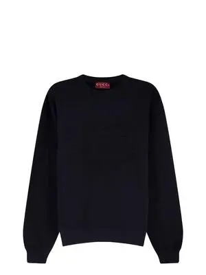 Gucci Brushed Jersey Sweatshirt With Interlocking G Embossing - Black
