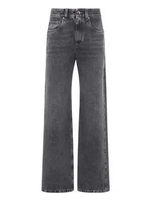 Brunello Cucinelli Mid-rise Wide-leg Jeans - Black
