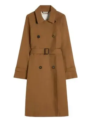 Max Mara Double-breasted Belted Coat - Tobacco Color