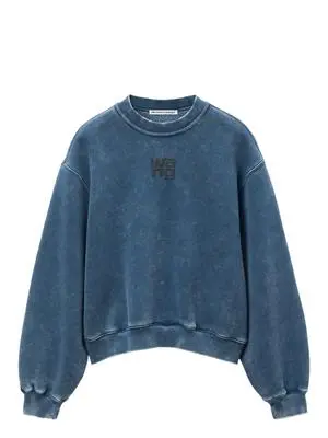 Alexander Wang Logo Embossed Crewneck Sweatshirt - Blue