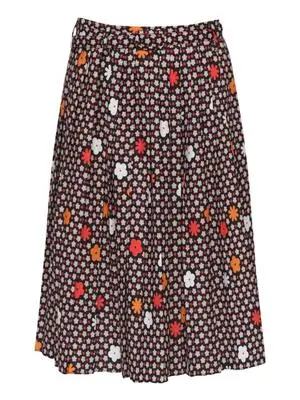 MAISON MARGIELA Floral Pleated Midi Skirt - Red