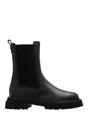 FERRAGAMO Double Gancini Leather Chelsea Boots - Black