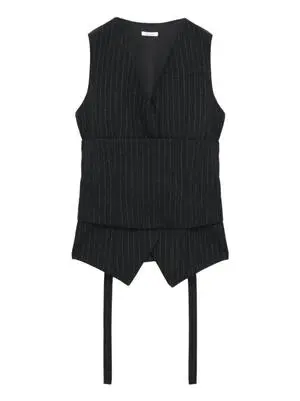 Alexander McQueen Tailored Pinstripe Waistcoat - Black
