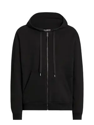 Dolce & Gabbana Logo Detailed Brushed Hoodie - Black