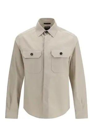 Zegna Flap Pocket Shirt Jacket - Nude