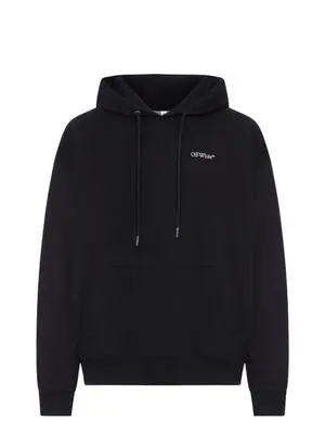 Off-White Drawstring Hooded Sweatshirt - Black