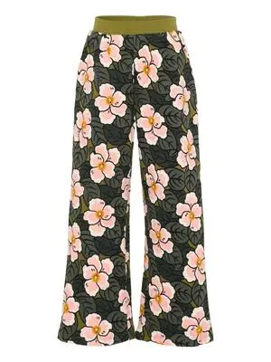 Kenzo Floral Print Elastic Waist Trousers - Black