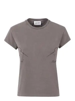 JEAN PAUL GAULTIER Embroidered T-shirt - Gray