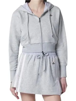 VIVIENNE WESTWOOD Leo Striped Drawstring Hoodie - Gray