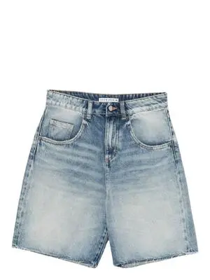 ICON DENIM LOS ANGELES Belted Denim Shorts - Gray