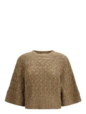 Brunello Cucinelli Open-stitch Sweater - Brown