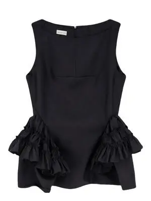 Dries Van Noten Casey Ruffled Peplum Top - Black