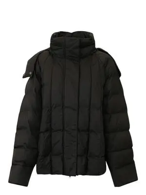Max Mara Max Mara Down Quilted Hooded Long Sleeve Coat Black