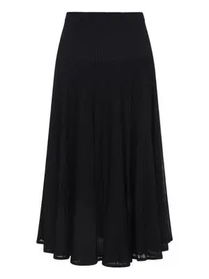 Ralph Lauren Celia Pleated Knitted Skirt - Black