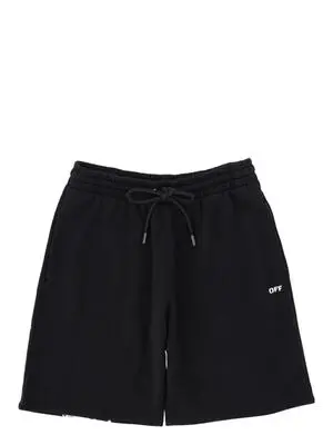 Off-White Printed Drawstring Shorts - Black