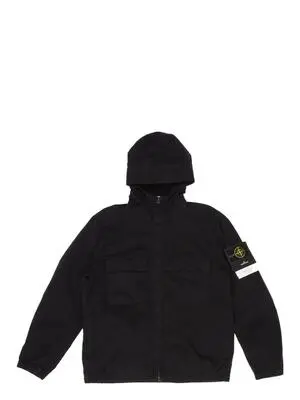 Stone Island Stone Island Zip-Up Hooded Jacket Black