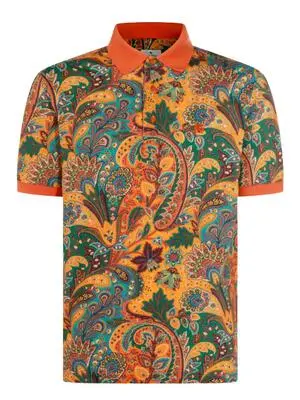 Etro Paisley-printed Short Sleeved Polo Shirt - Multicolor