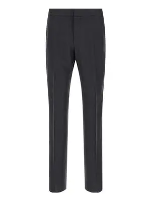 Zegna Oasi Lino Straight Leg Trousers - Black