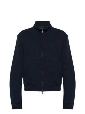 Emporio Armani Zip-up High Neck Sweatshirt - Black