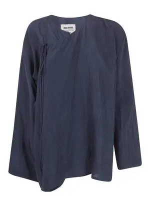 UMA WANG Tanesha Blouse With Side Ties - Navy