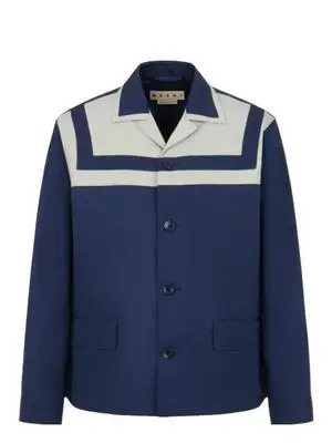 Marni Duchesse Jacket With Stripe Detail - Dark Blue