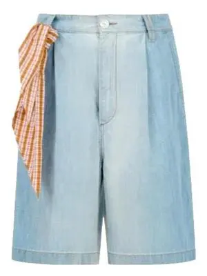 Marni Plaid Tie Bermuda Shorts - Nude