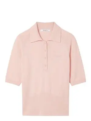 Givenchy Knit Cropped Polo Top - Silk Powder