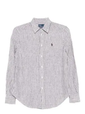 Polo Ralph Lauren Striped Button-up Shirt - Dark Brown/white