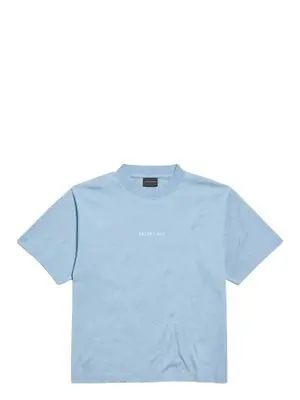 Balenciaga Balenciaga Logo Printed Crewneck T-Shirt Light Blue/white
