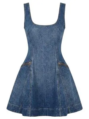 SELF-PORTRAIT Ruffled Mini Dress - Blue