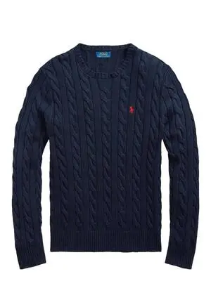 Polo Ralph Lauren Logo Embroidered Cable-knit Jumper - Black