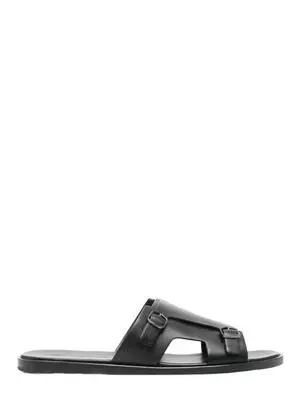 Santoni Buckled Slip-on Sandals - Black