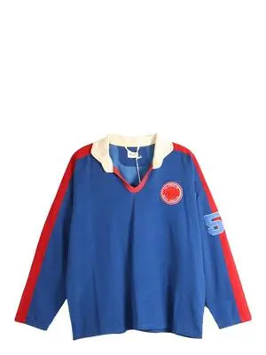 BODE Lakewood Logo-patch Panelled Shirt - Blue