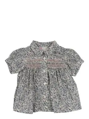 Bonpoint Floral Printed Short-sleeved Collared Top - Gray