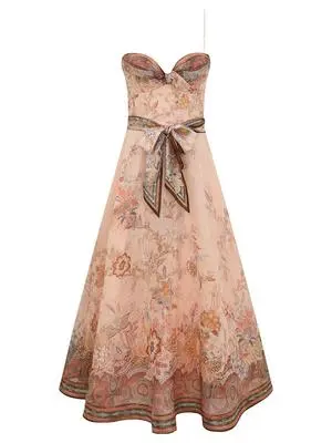 ZIMMERMANN Zimmermann Floral Print Belted Midi Dress
