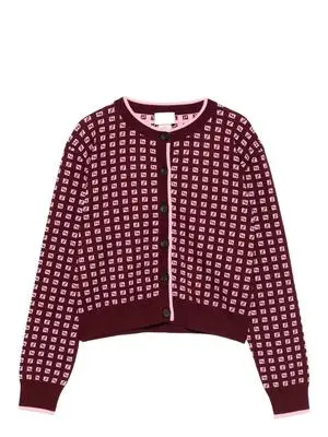 Fendi Long-sleeved Knitted Cardigan - Plum