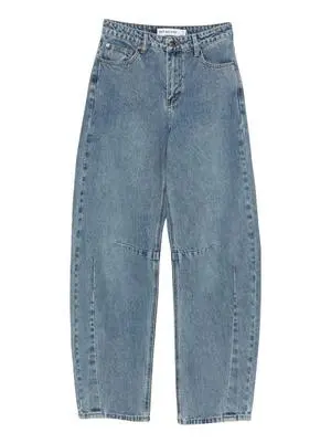 SELF-PORTRAIT Barrel Leg High Waisted Jeans - Blue